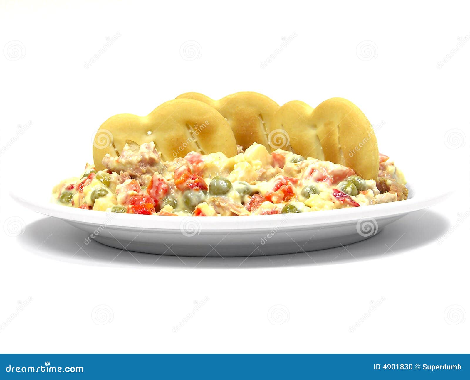 French Salad Called Corne De Cerf, Lactuca Sativa Against White ...