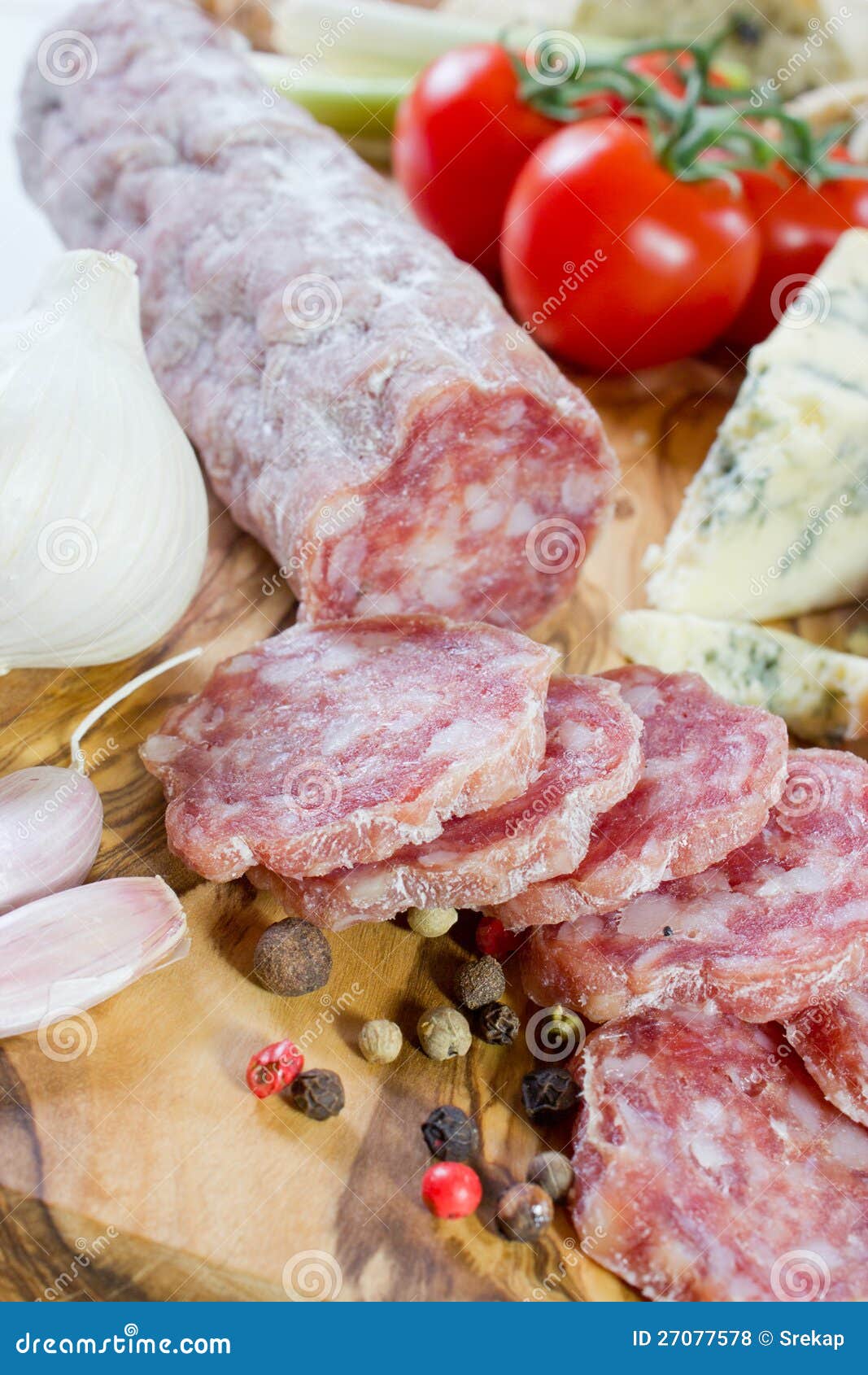 French saucisson stock photo. Image of cutting, sausage - 27077578