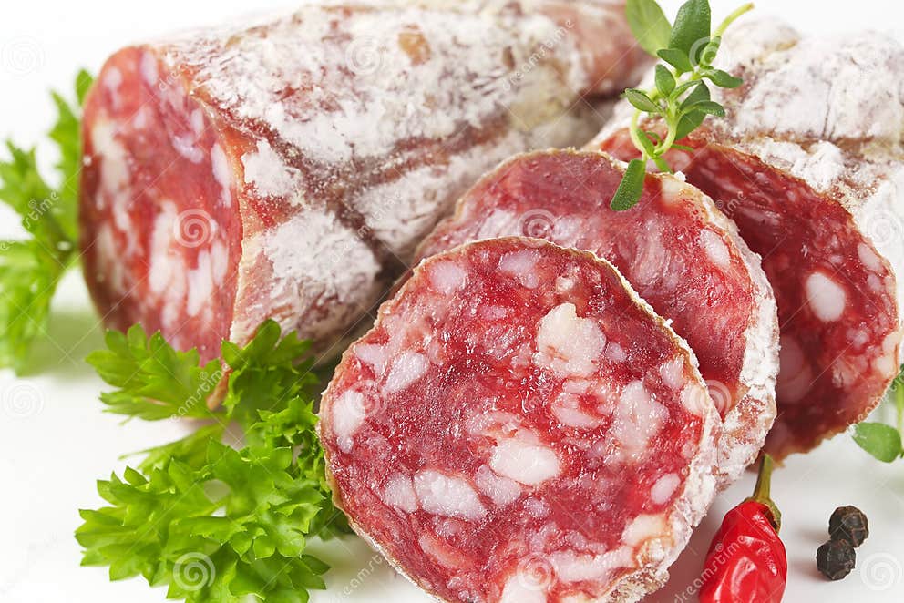 French Saucisson Sec stock image. Image of cured, sausage - 81762799