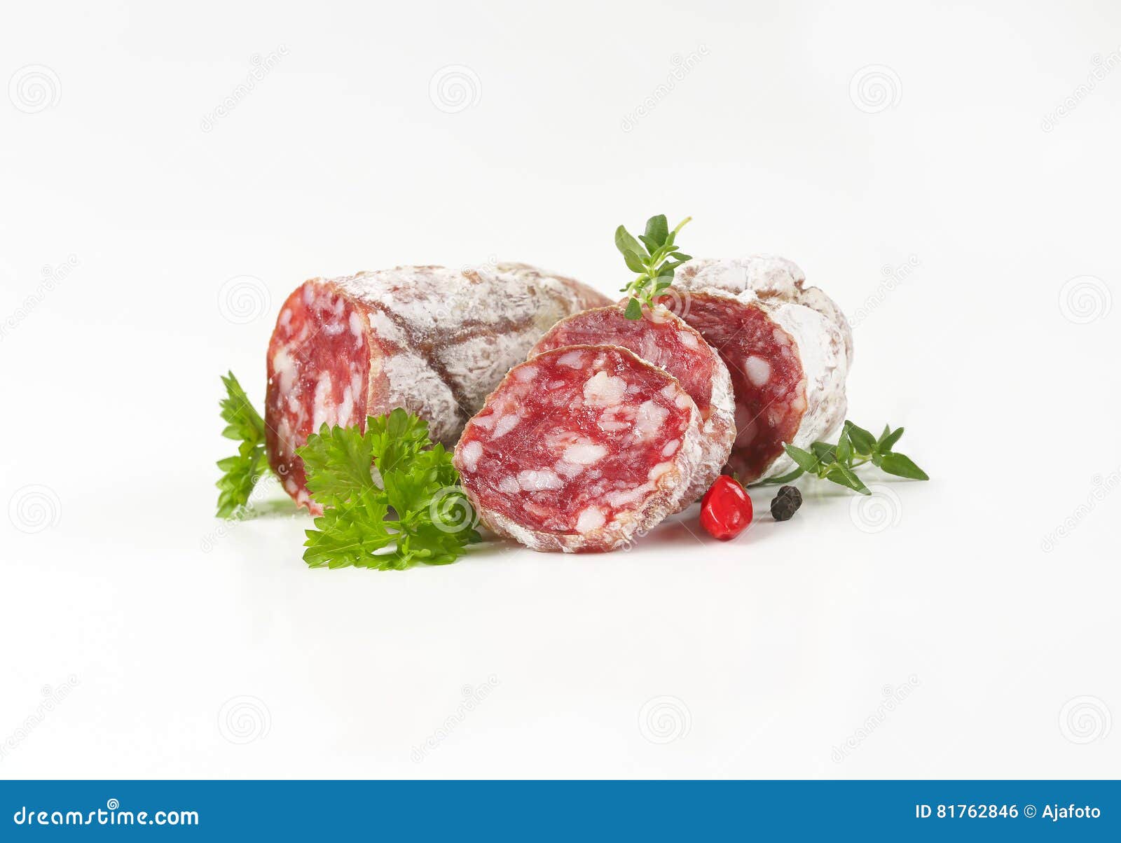 French Saucisson Sec stock photo. Image of food, charcuterie - 81762846