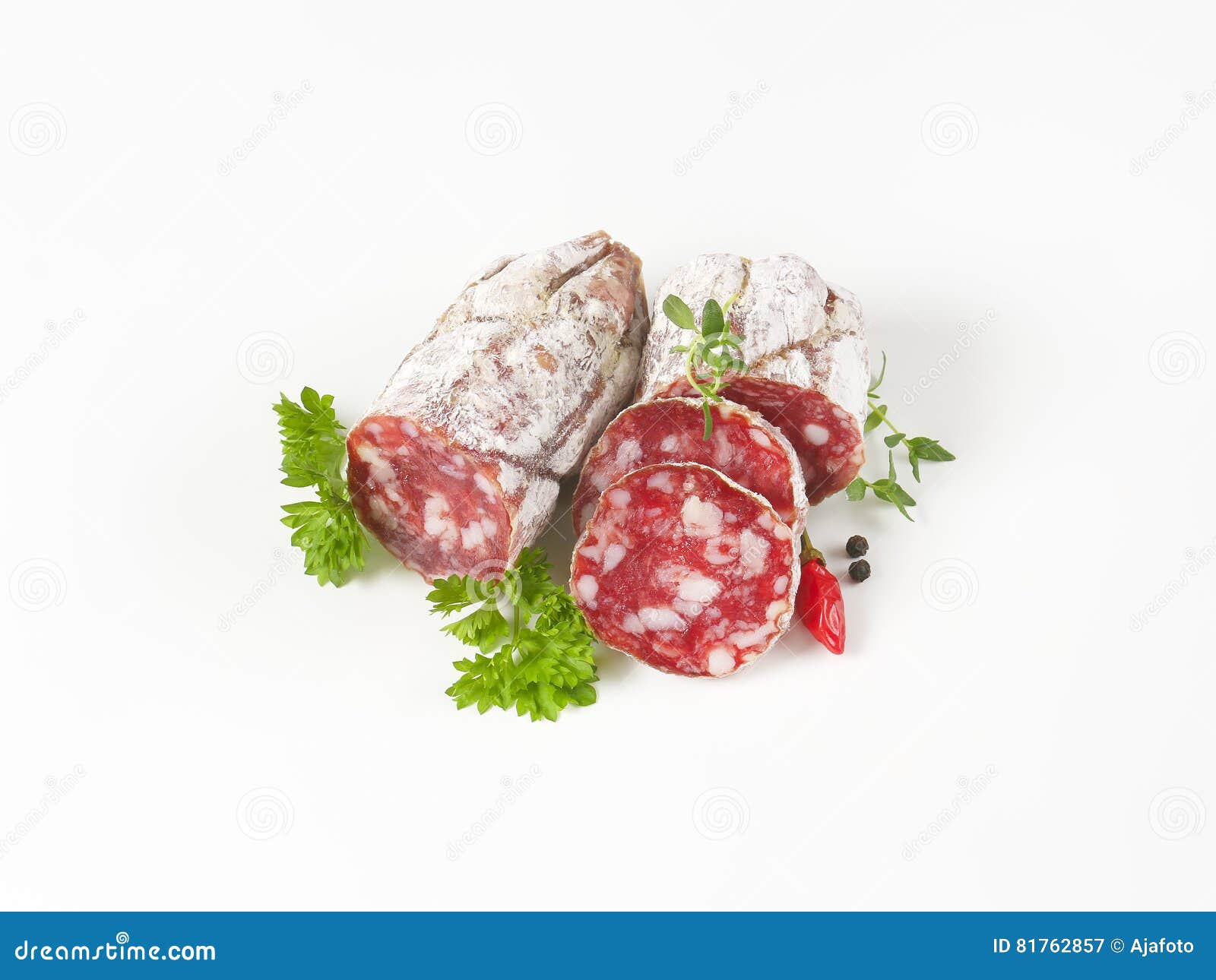 French Saucisson Sec stock image. Image of white, overhead - 81762857