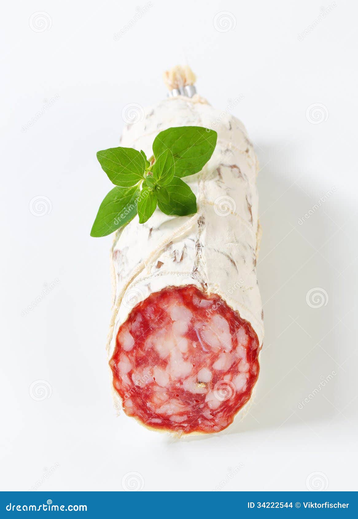 French Saucisson Sec stock photo. Image of sausage, studio - 34222544