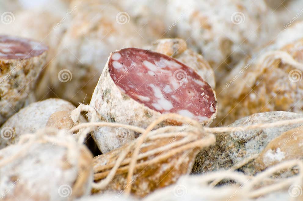 French sausage Saucisson stock photo. Image of dried - 17782518
