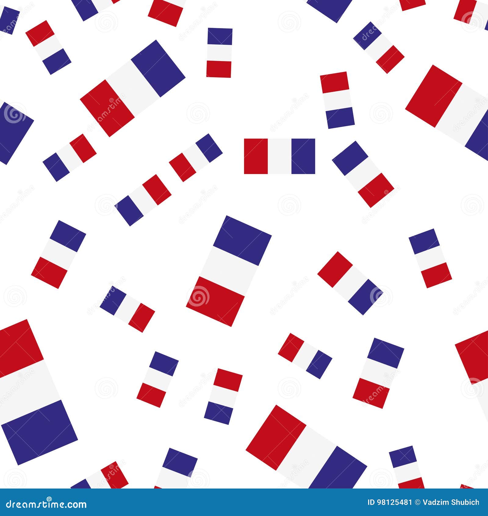 French Seamless Pattern with Flag. Flat Illustration EPS 10 Stock ...