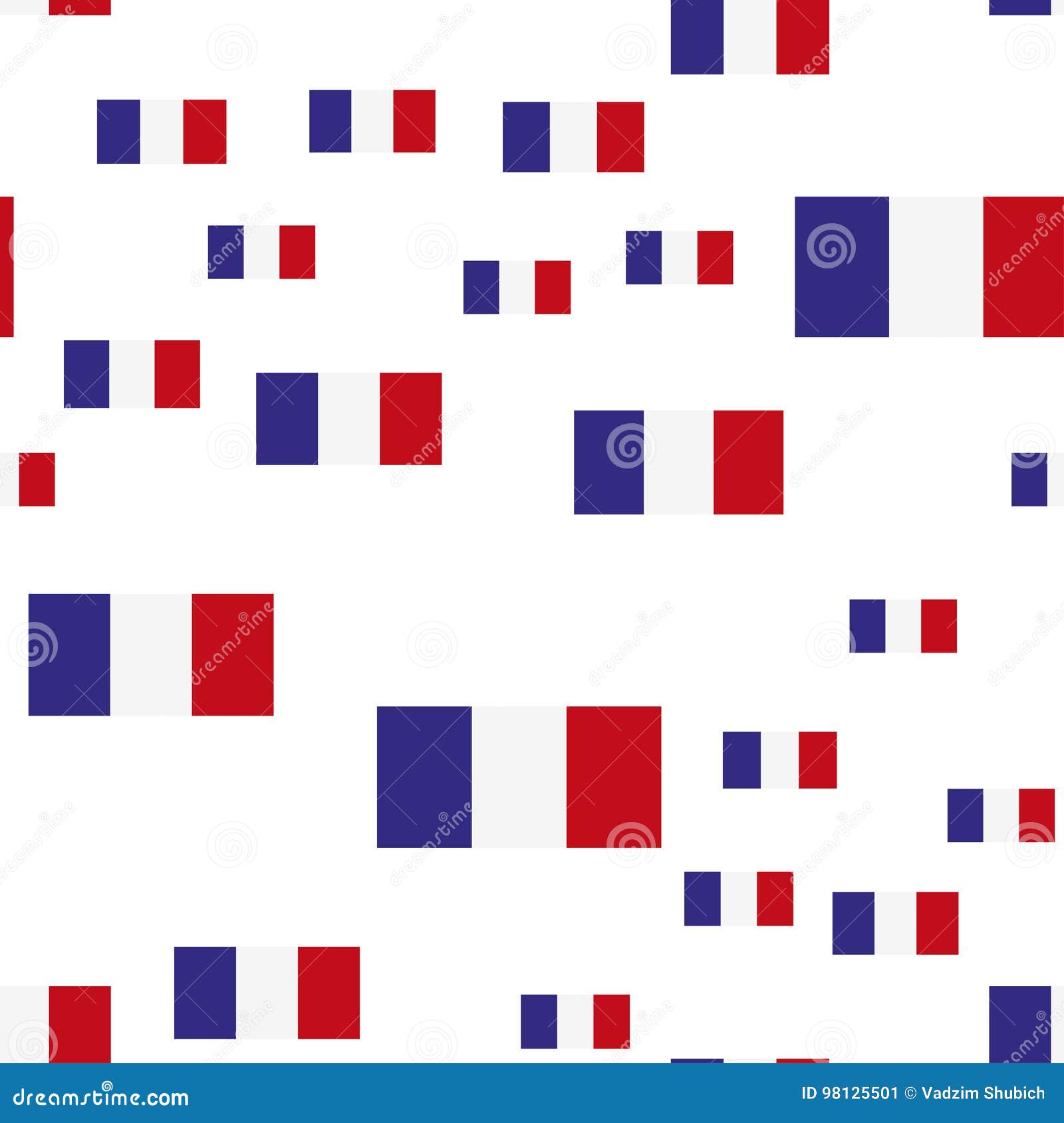 French Seamless Pattern with Flag. Flat Illustration EPS 10 Stock ...