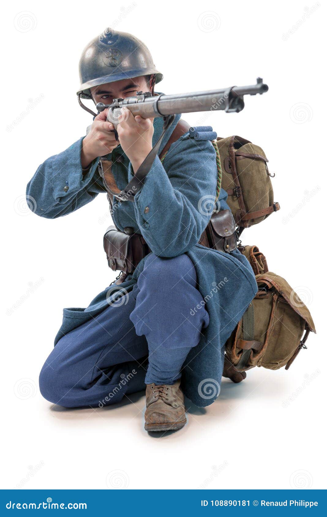 French Soldier 1914 1918 Isolated on a White Background Stock Image ...