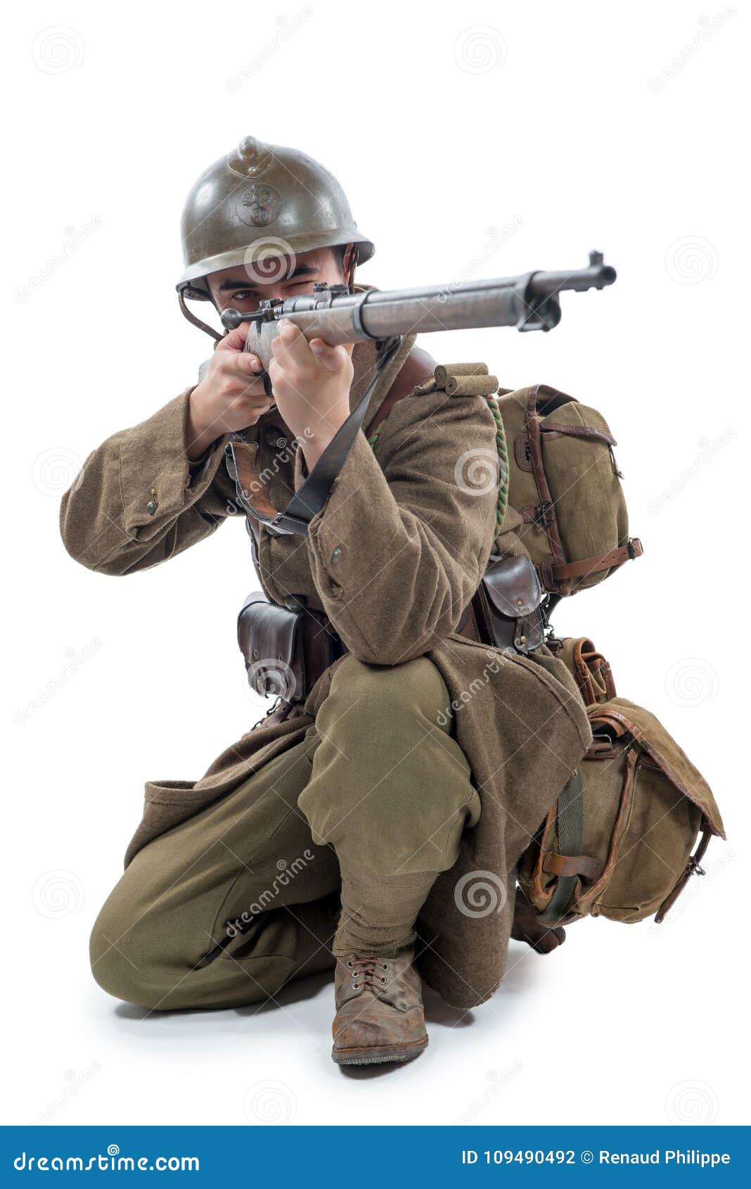 French Soldier 1940 on the White Background Stock Photo - Image of ...