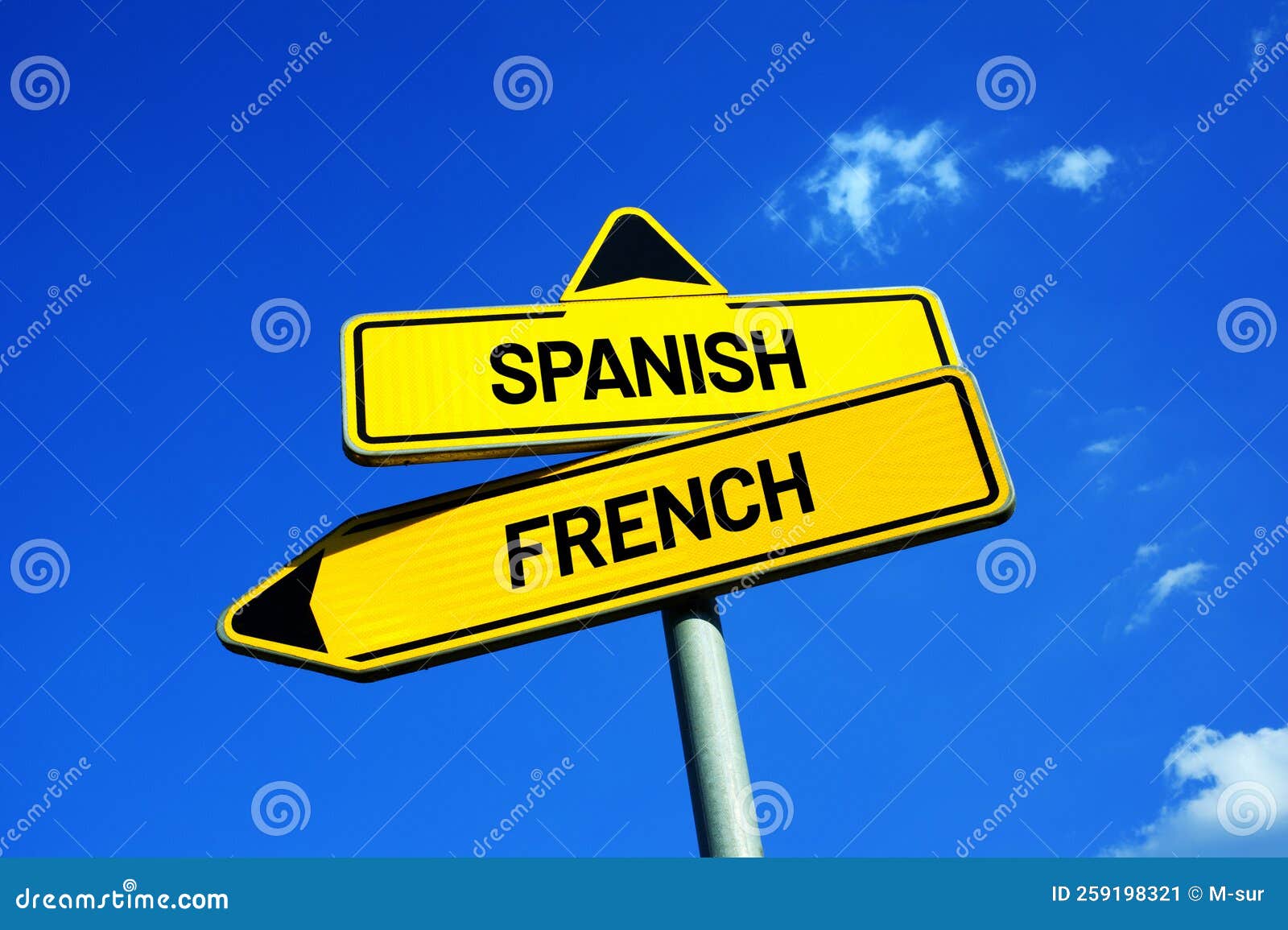 French or Spanish stock image. Image of choice, decision - 259198321