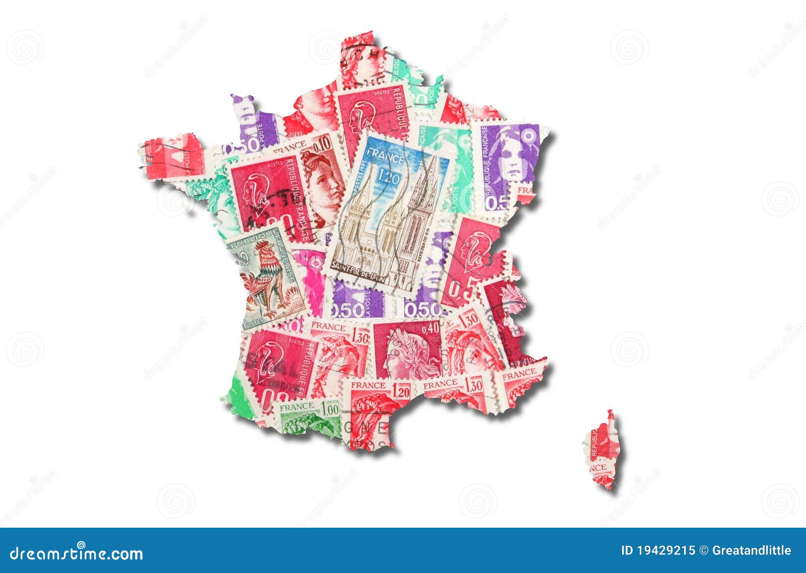 French Stamps in the Shape of France Editorial Image - Image of leon ...