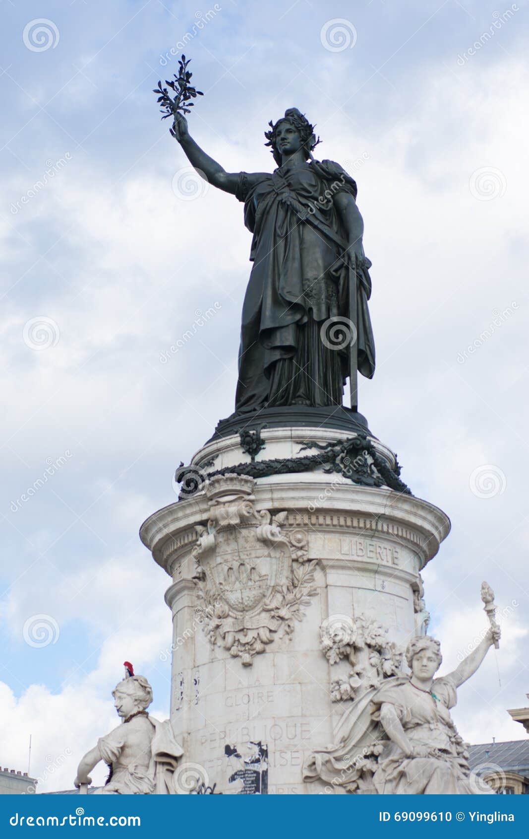 French Statue of Liberty in Place De La Republique Stock Photo - Image ...