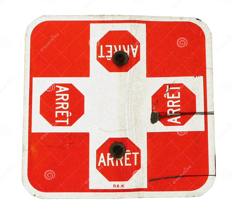 French stop sign stock photo. Image of colourful, weathered - 12863664