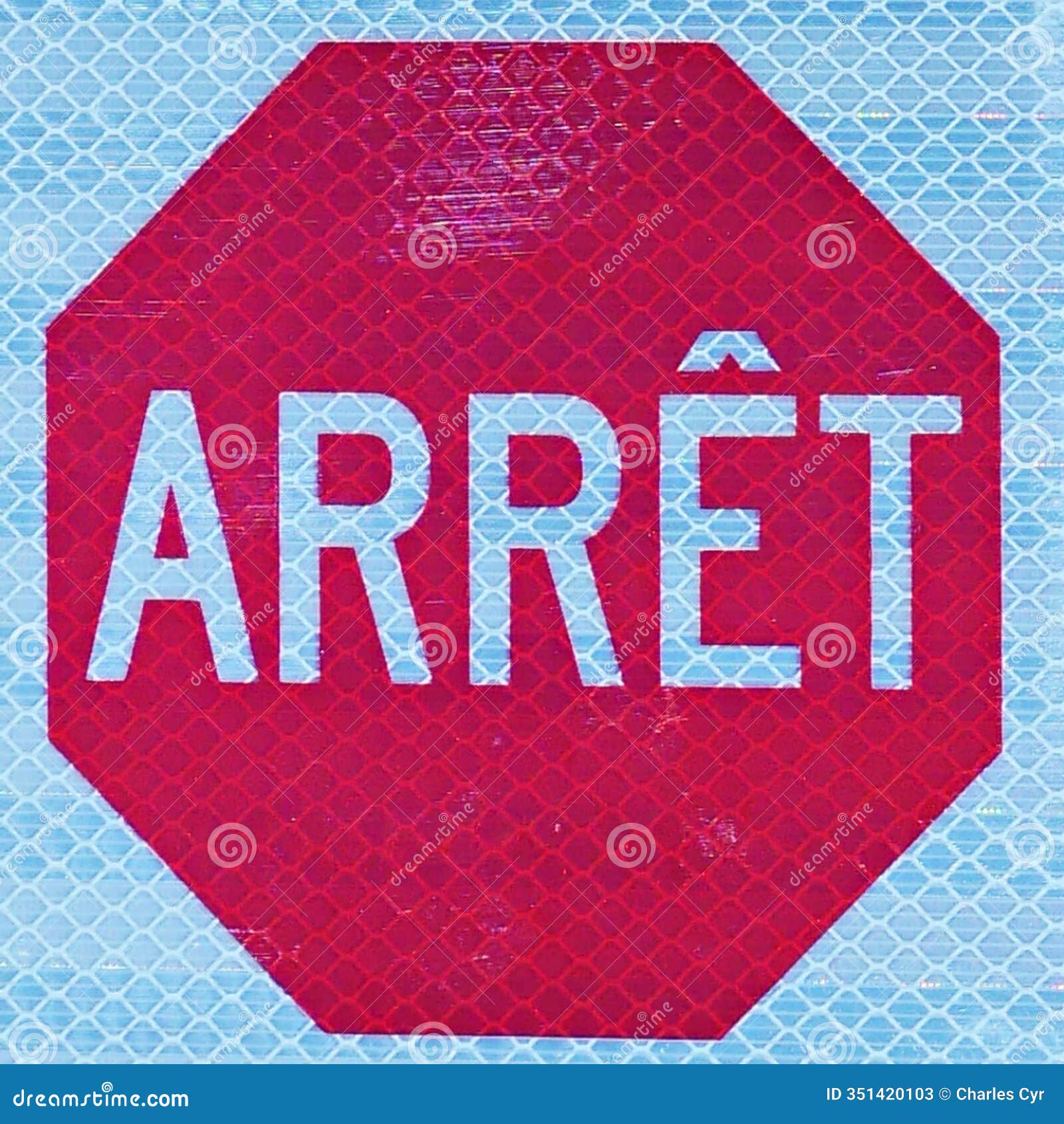 French Stop Sign With Canadian Flag Royalty-Free Stock Photo ...