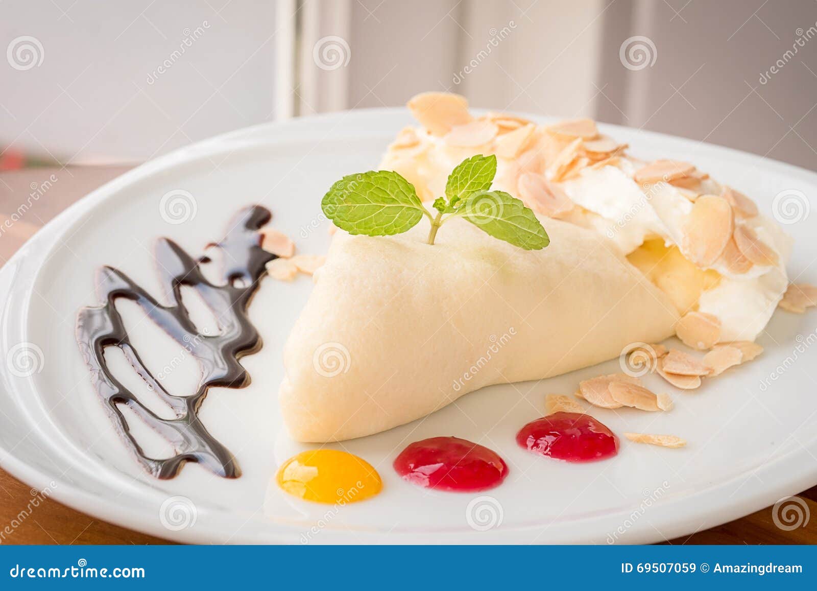 French Style Crepes and Icecream Stock Image - Image of drink, coconut ...