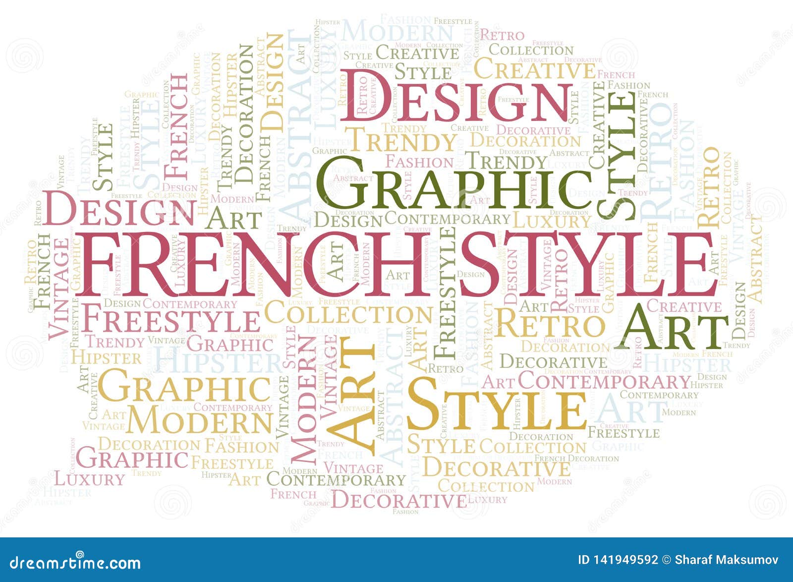 French Style word cloud stock illustration. Illustration of typography ...