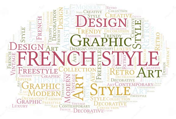 French Style word cloud stock illustration. Illustration of typography ...