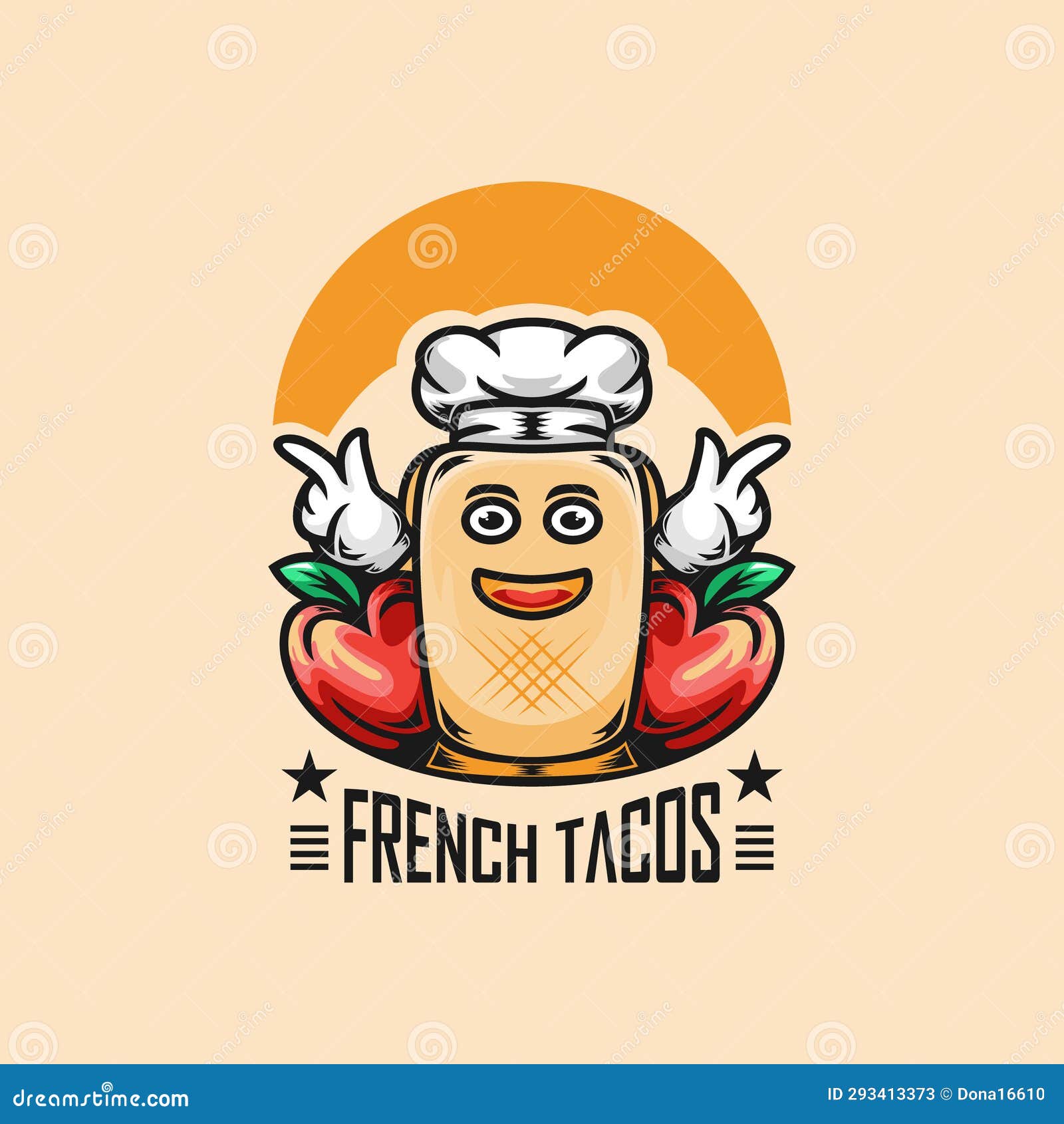 Tacos Logo Design Isolated On White Background Vector Illustration ...