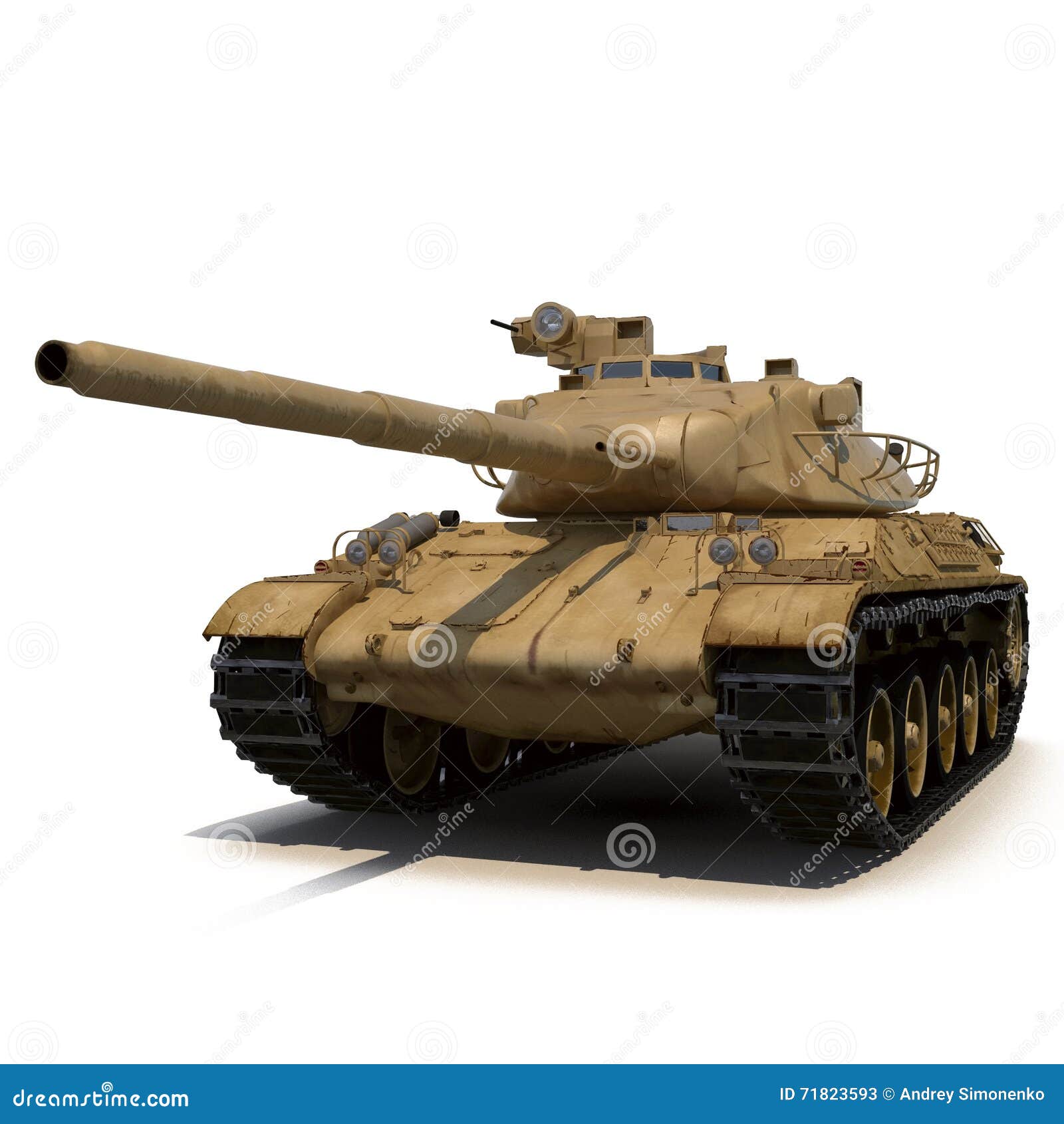 French Tank Isolated on White 3D Illustration Stock Illustration ...