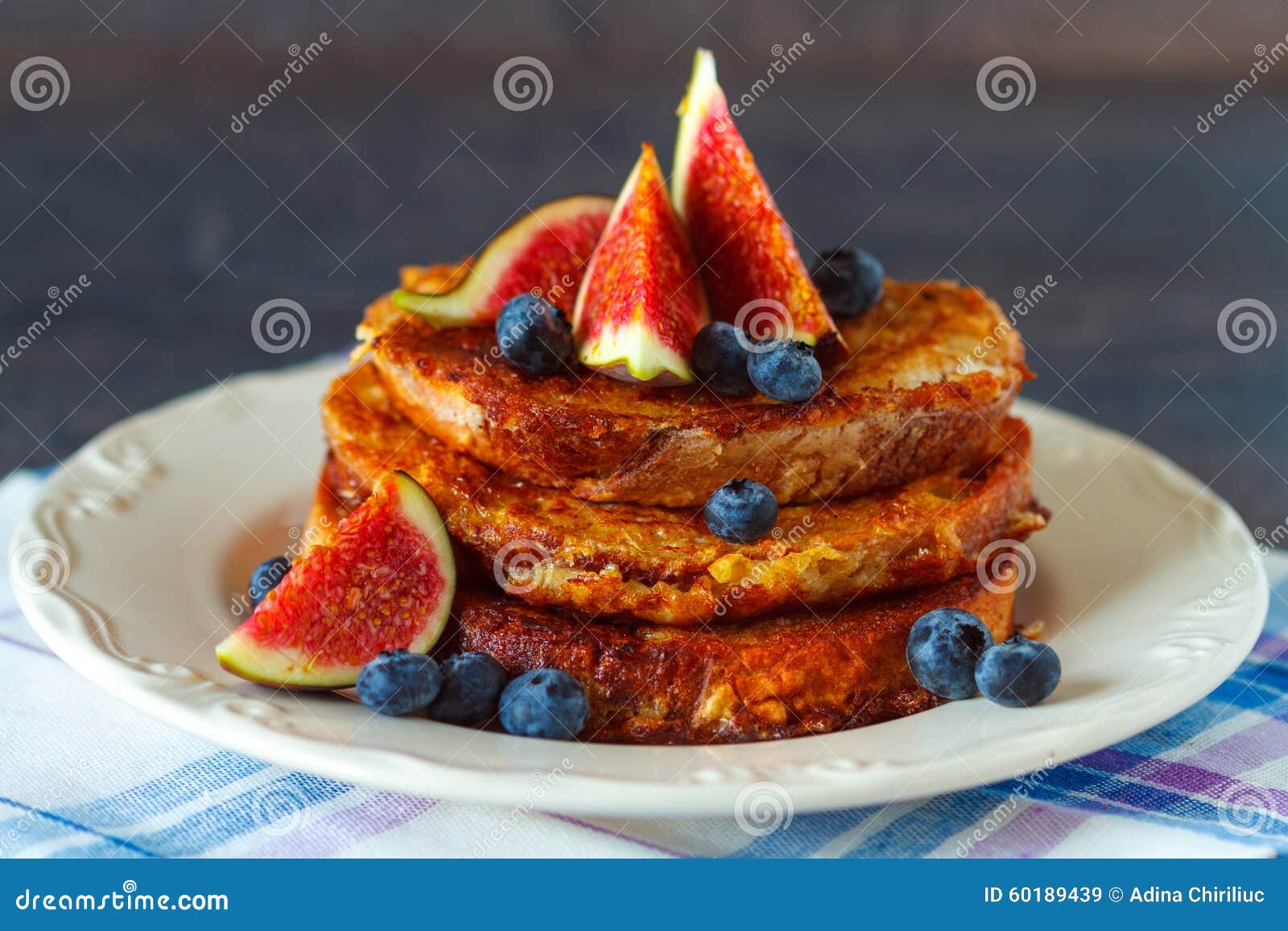 French toast with fig stock image. Image of meal, morning - 60189439