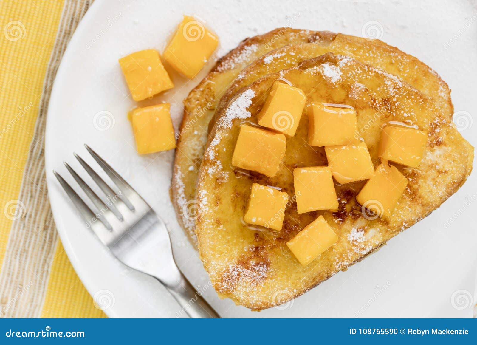 French Toast with Fresh Mango Stock Photo - Image of mango, breakfast ...