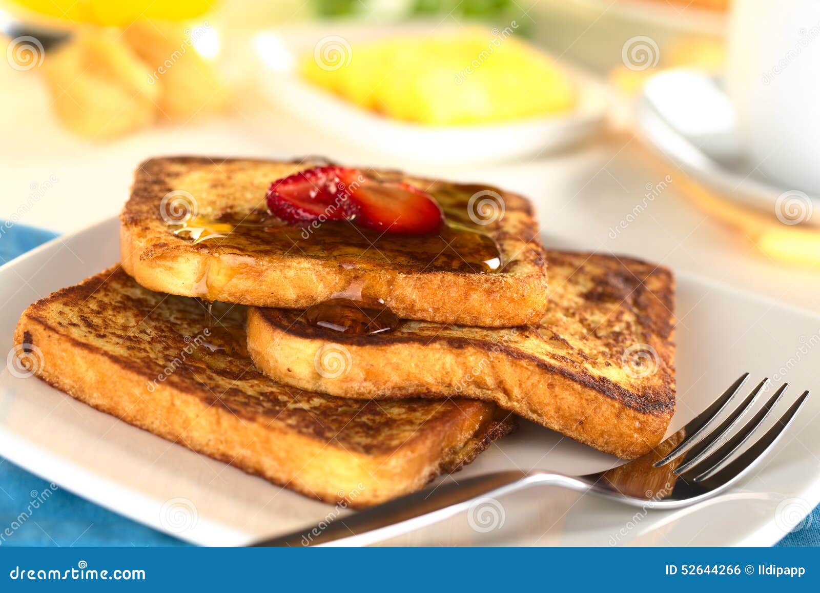 French Toast with Maple Syrup Stock Photo - Image of horizontal, french ...