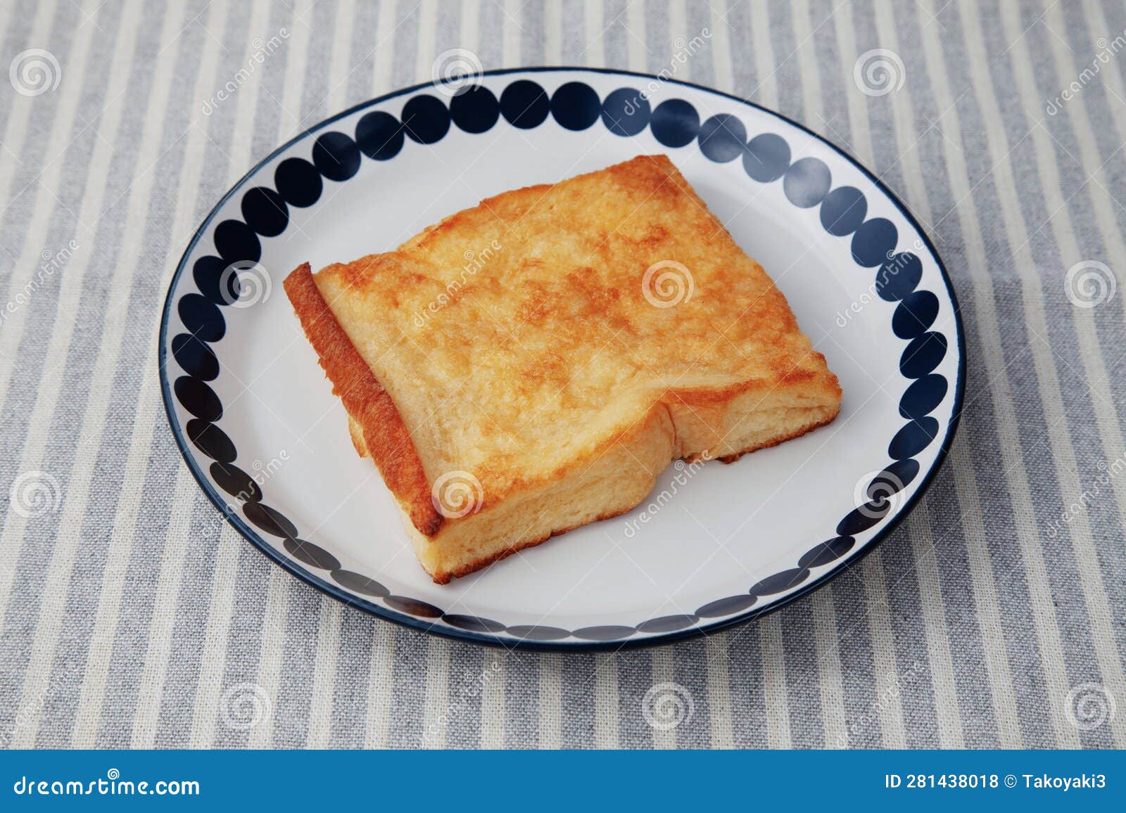 French Toast on Plate Isolated on Table Stock Photo - Image of meal ...