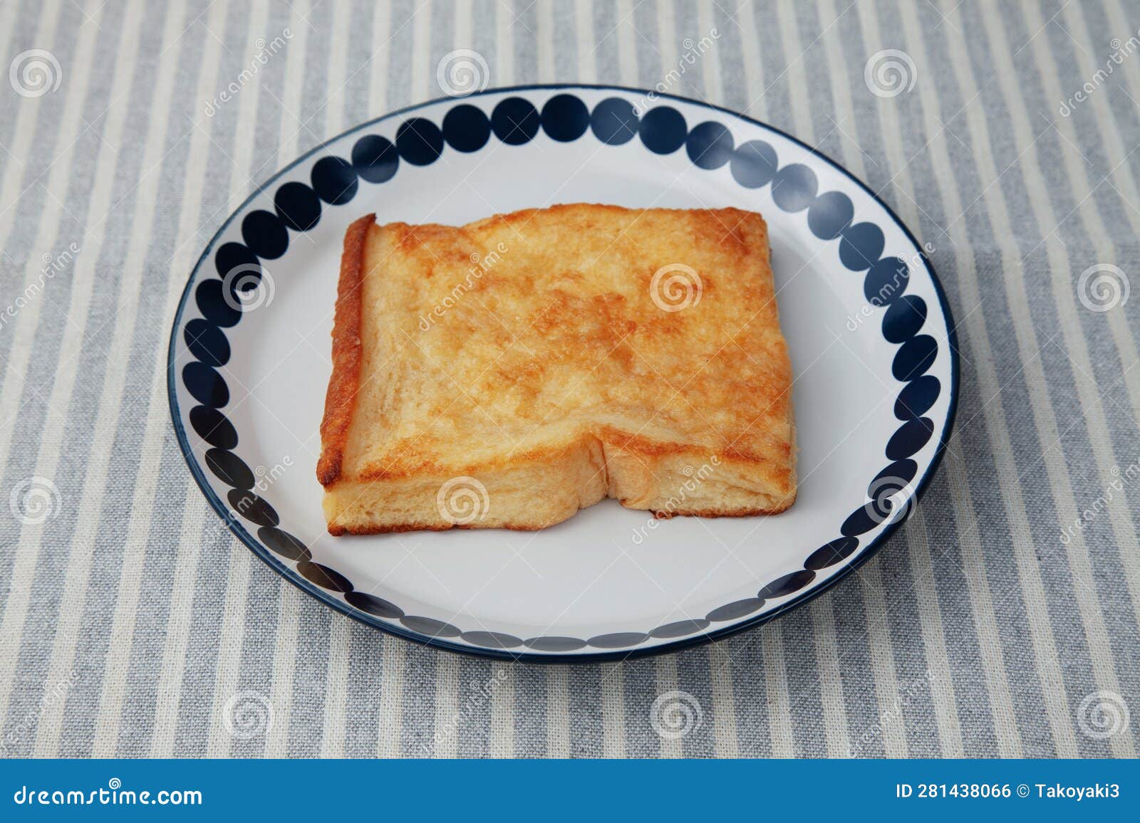 French Toast on Plate Isolated on Table Stock Photo - Image of closeup ...