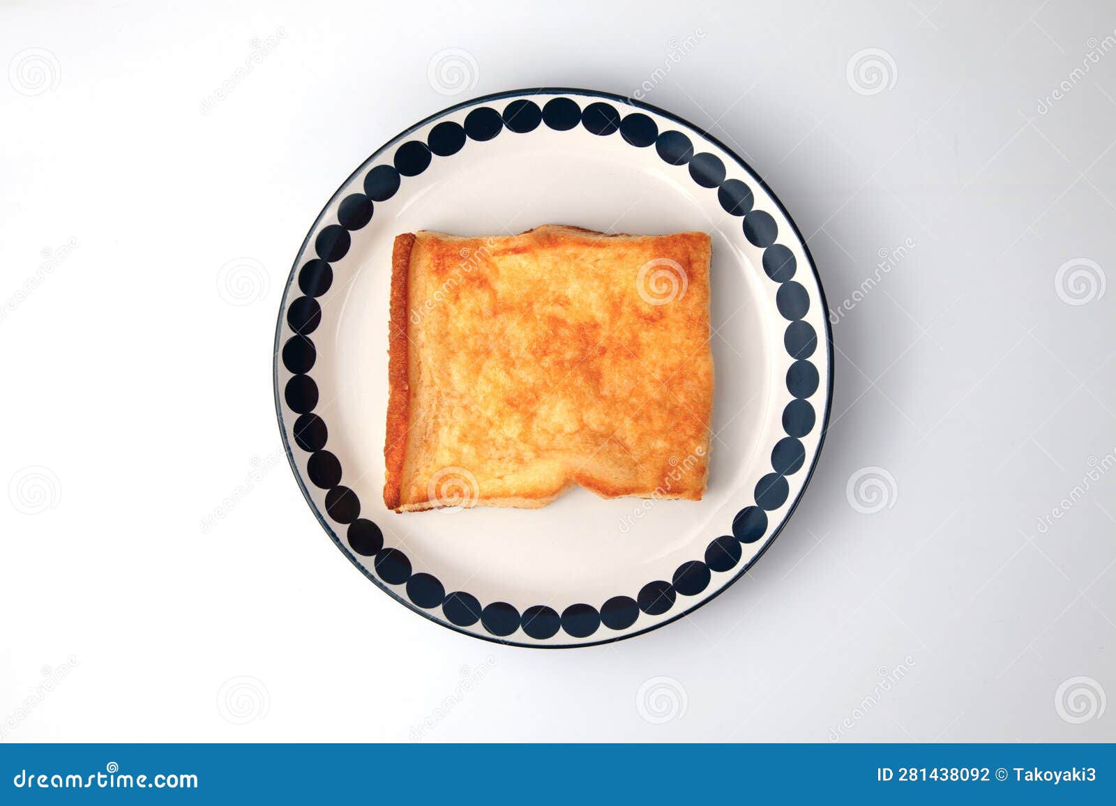 French Toast on Plate Isolated on White Background Stock Photo - Image ...
