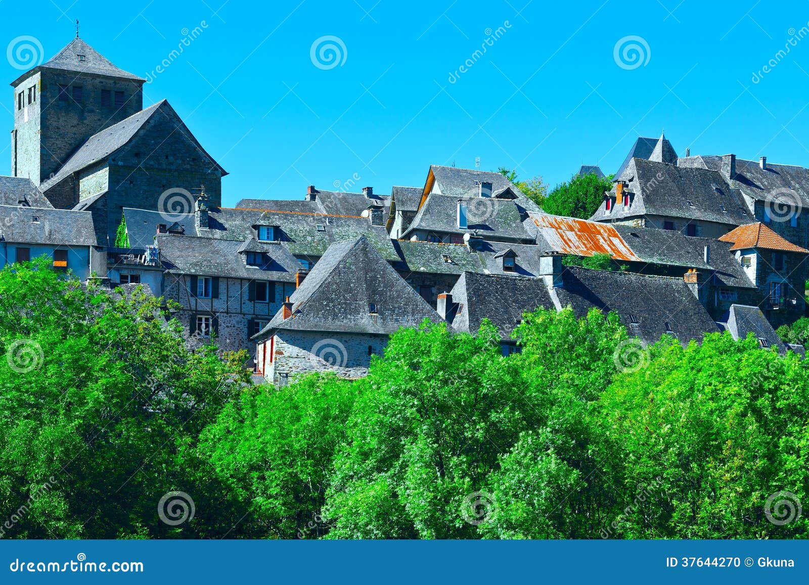 French Town stock photo. Image of apartment, blue, french - 37644270