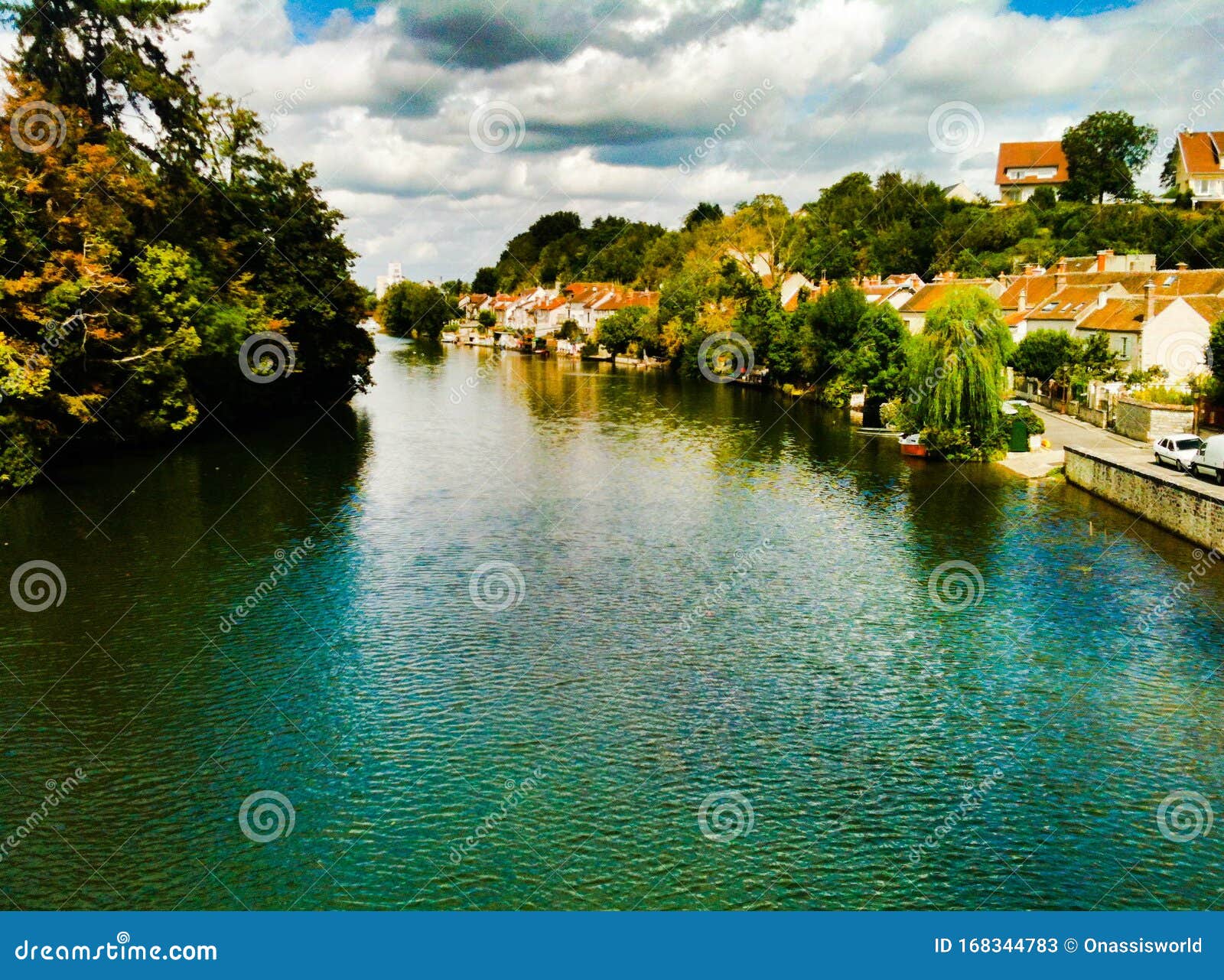 French Town Built by a River Stock Image - Image of town, france: 168344783