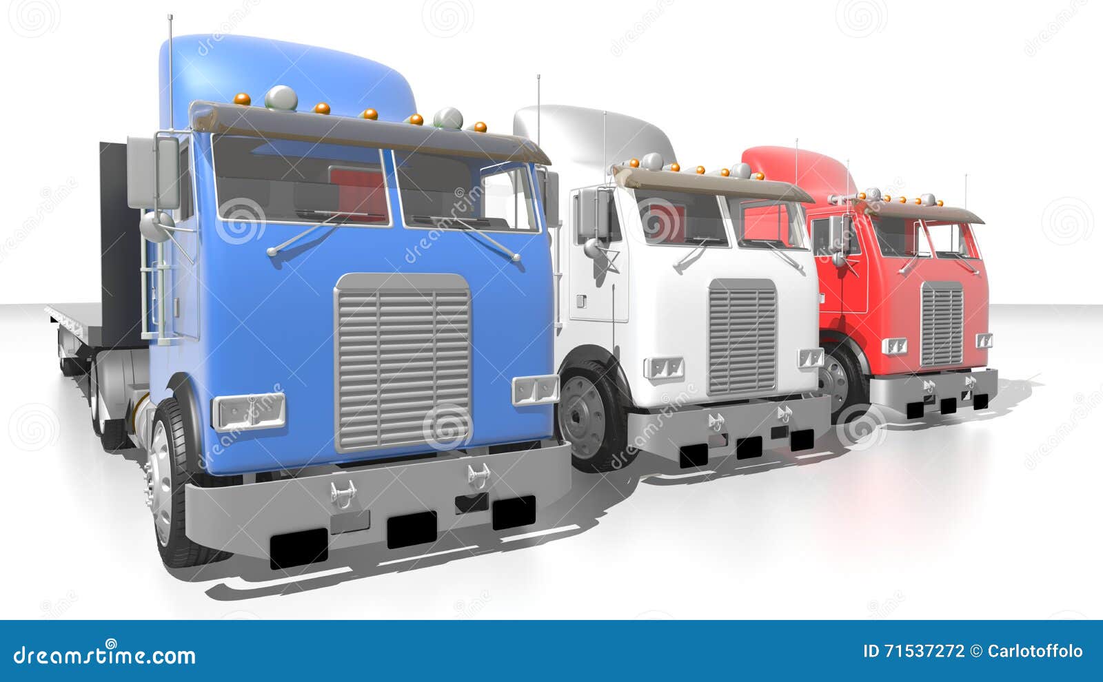 Three Trucks With Various Trailers Stock Illustration | CartoonDealer ...