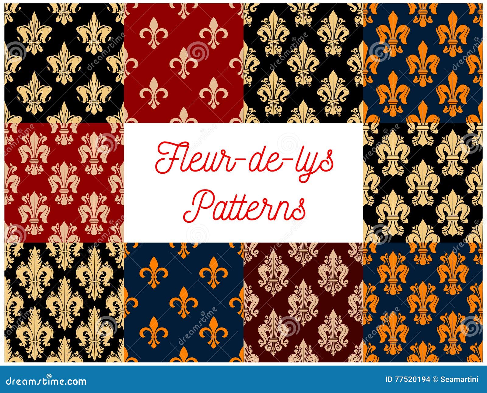 Seamless Vintage French Patterns Stock Illustrations – 297 Seamless ...