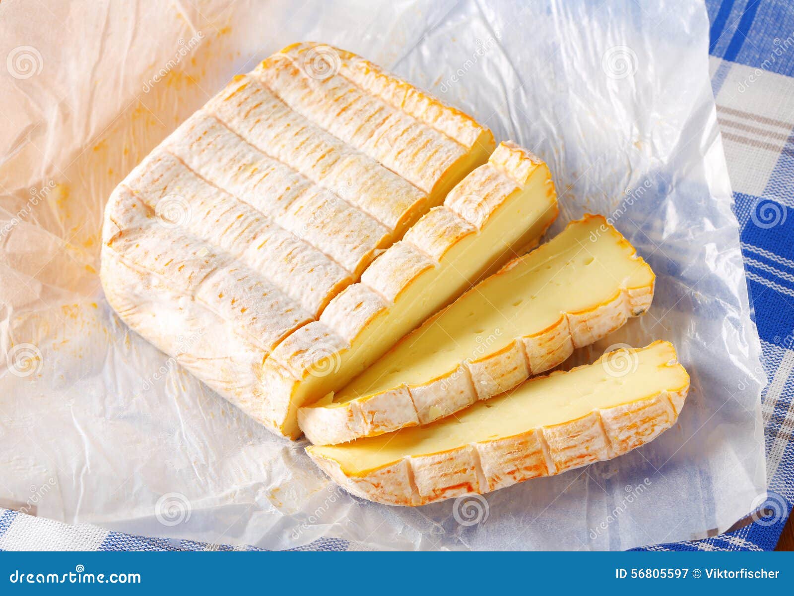 French washed rind cheese stock image. Image of paper - 56805597