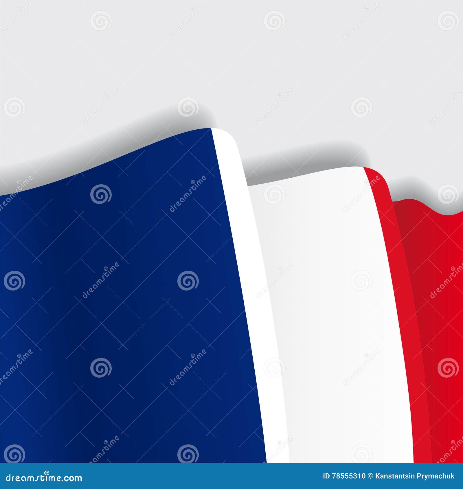 French Waving Flag. Vector Illustration. Stock Vector - Illustration of ...