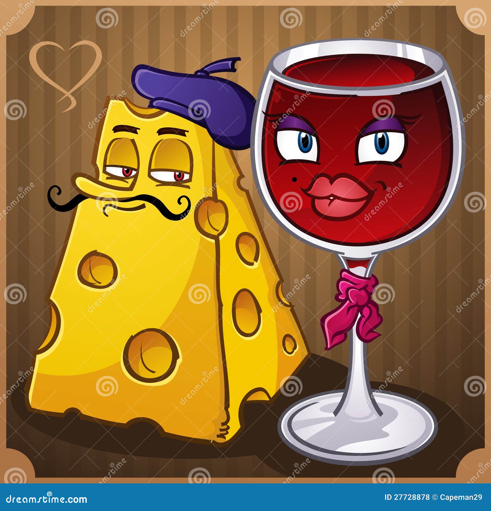 French Wine and Cheese Characters Stock Vector - Illustration of france ...