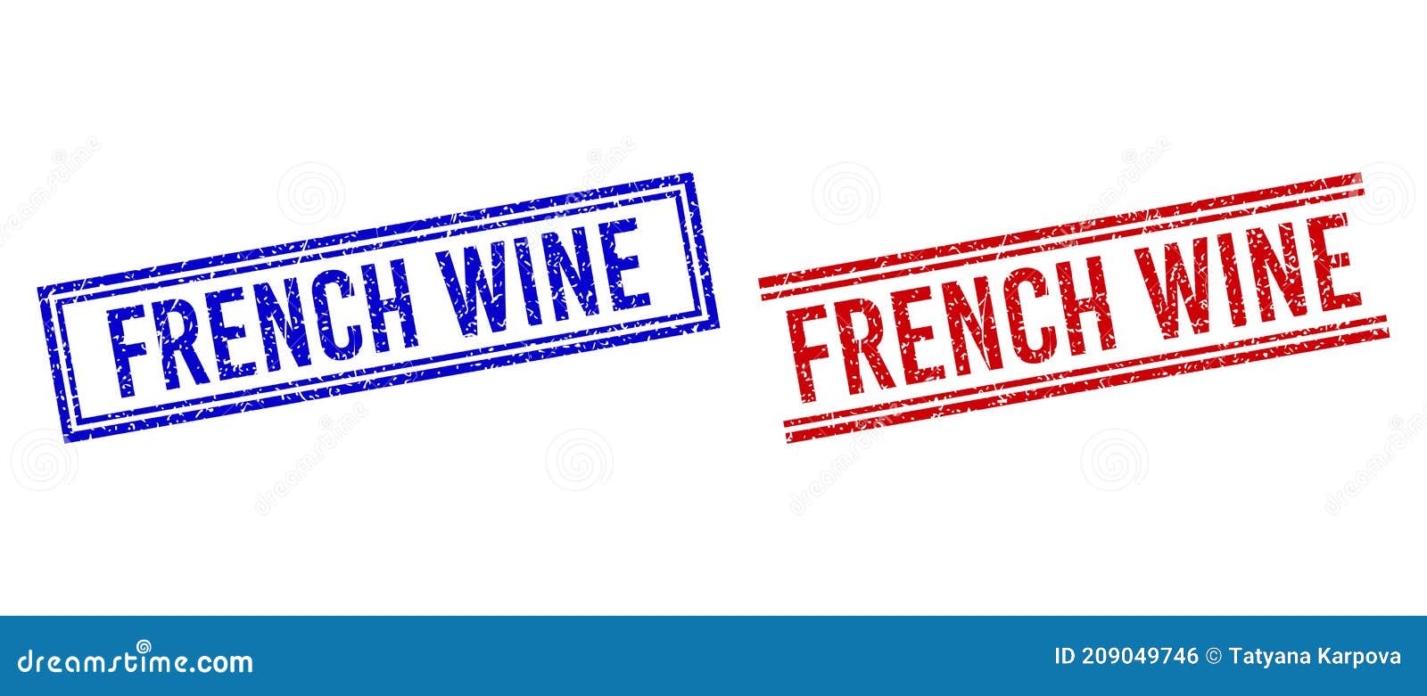 Distress Textured FRENCH WINE Stamps with Double Lines Stock Vector ...