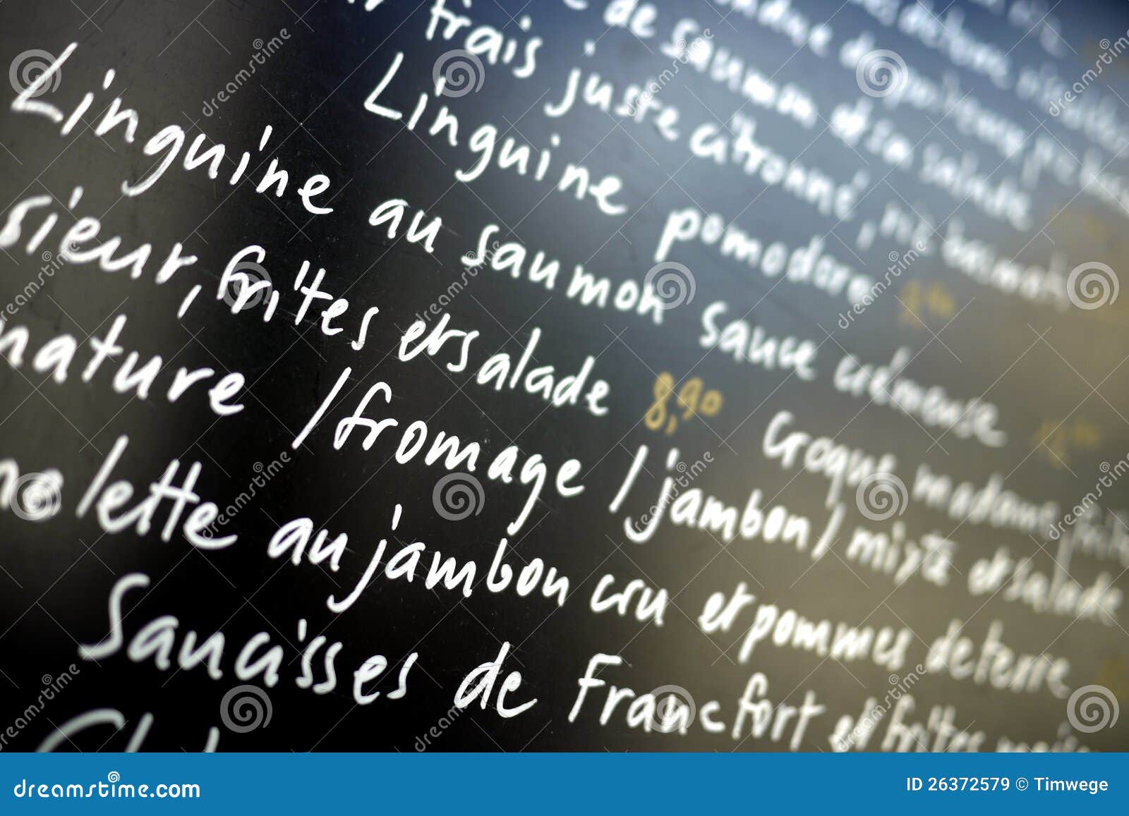 French writing on a menu stock image. Image of board - 26372579