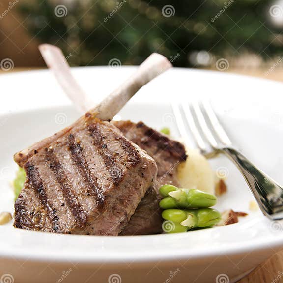 Frenched Lamb Cutlets stock photo. Image of cooked, potatoes - 18125140