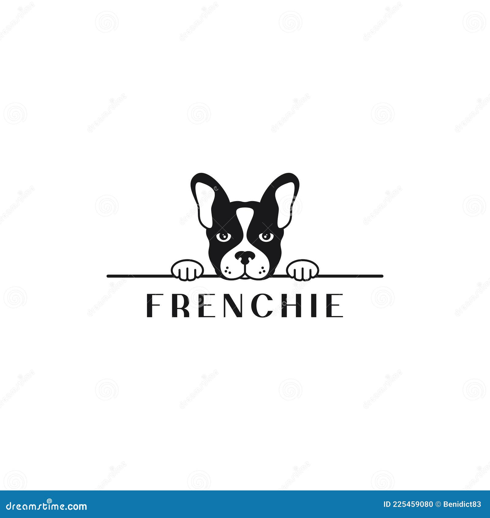 Frenchie Bulldog Logo. Rounded Logo Of Bulldog Cartoon Vector ...