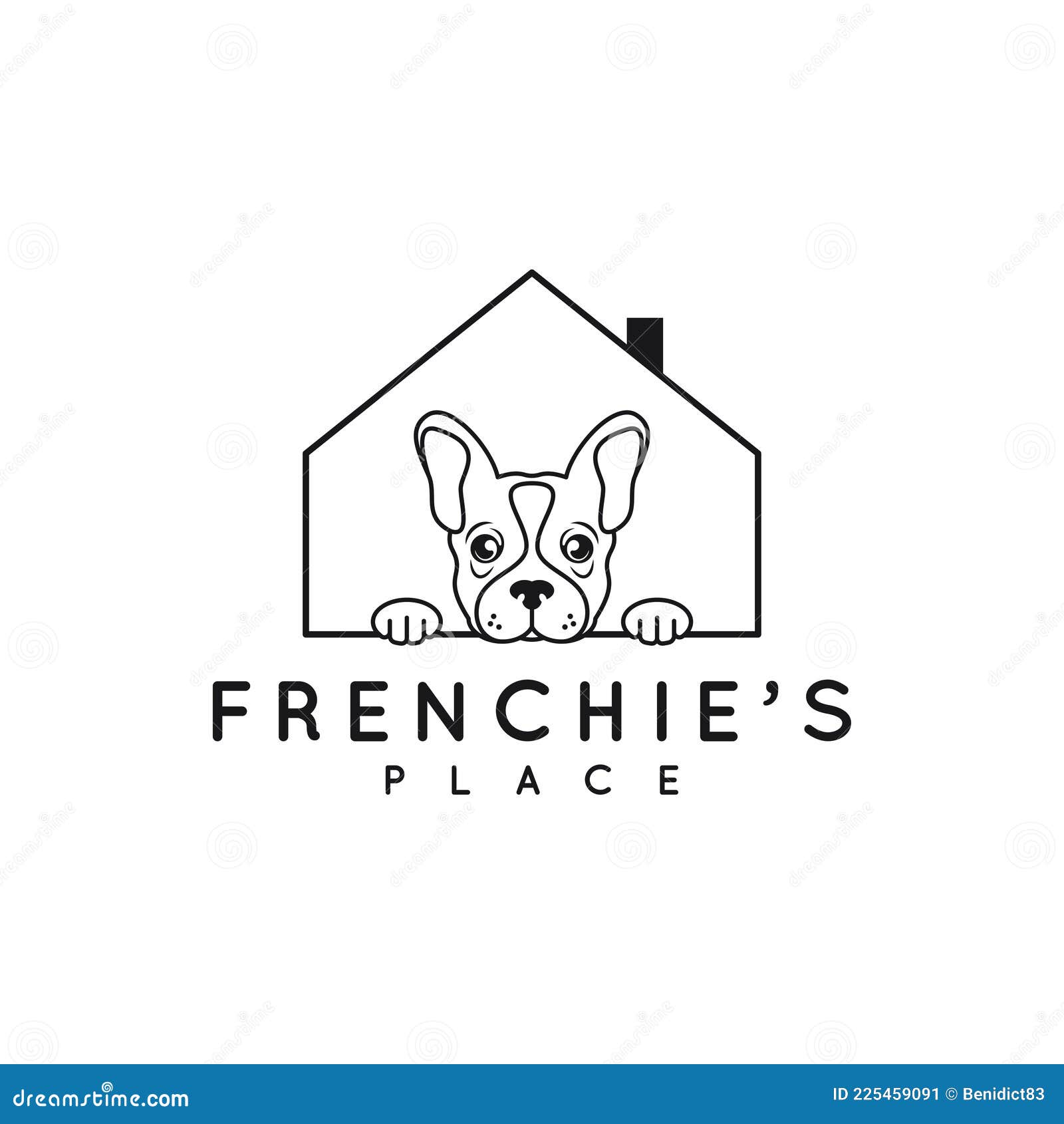 Frenchie Bulldog Logo. Bulldog Banner On White Vector Illustration ...