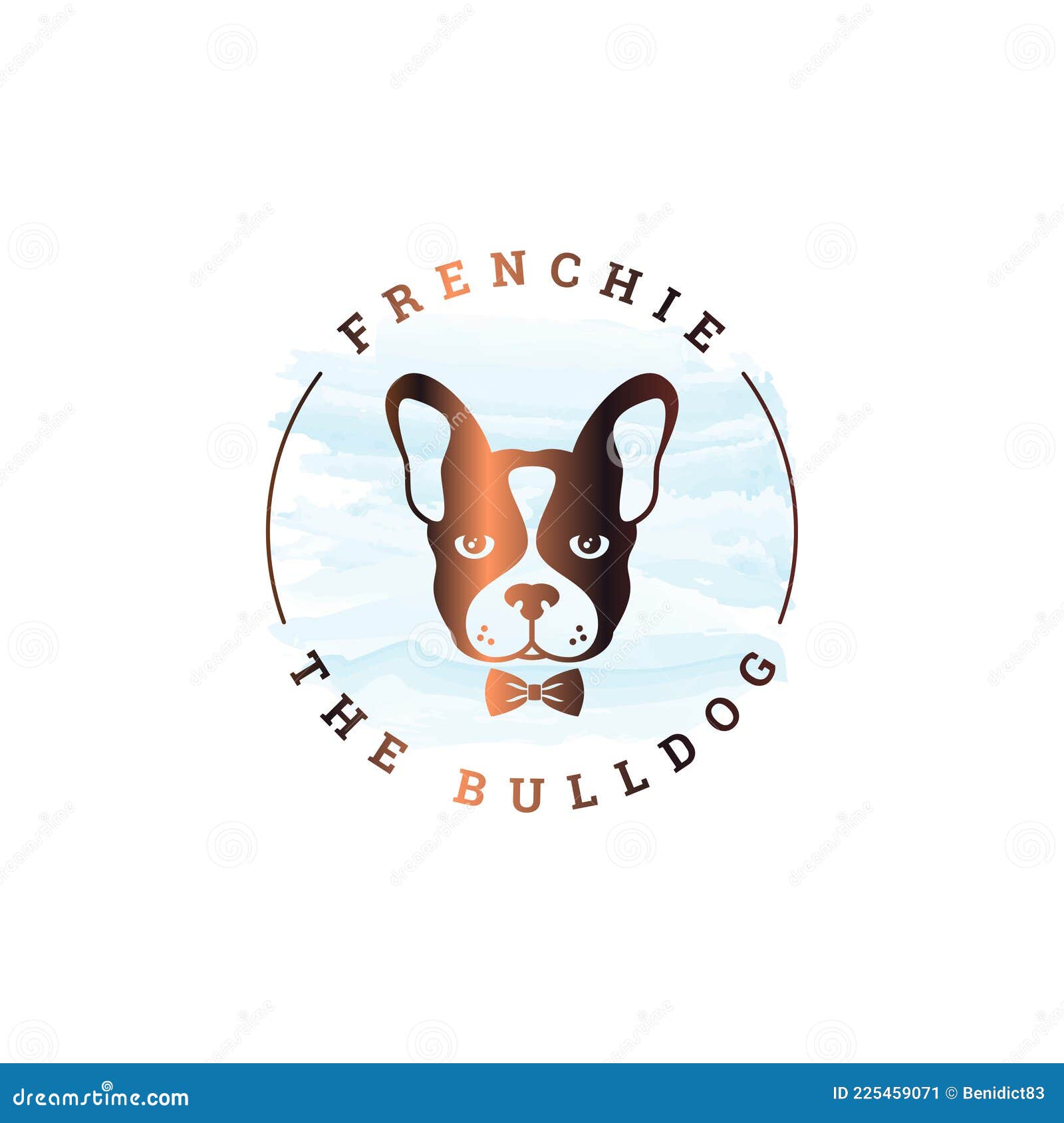 Frenchie Bulldog Logo. Rounded Logo Of Bulldog Cartoon Vector ...