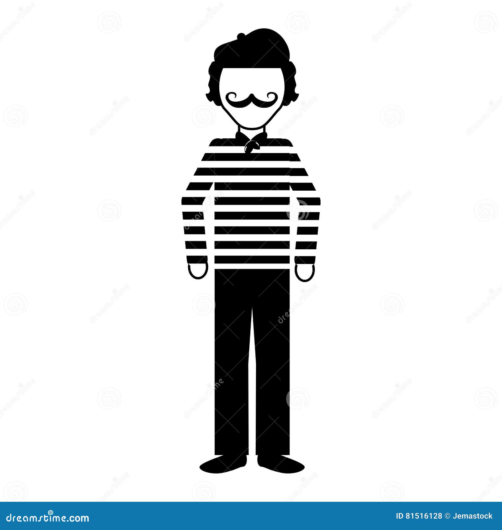 Frenchman Character Cartoon Stock Vector - Illustration of black, paris ...