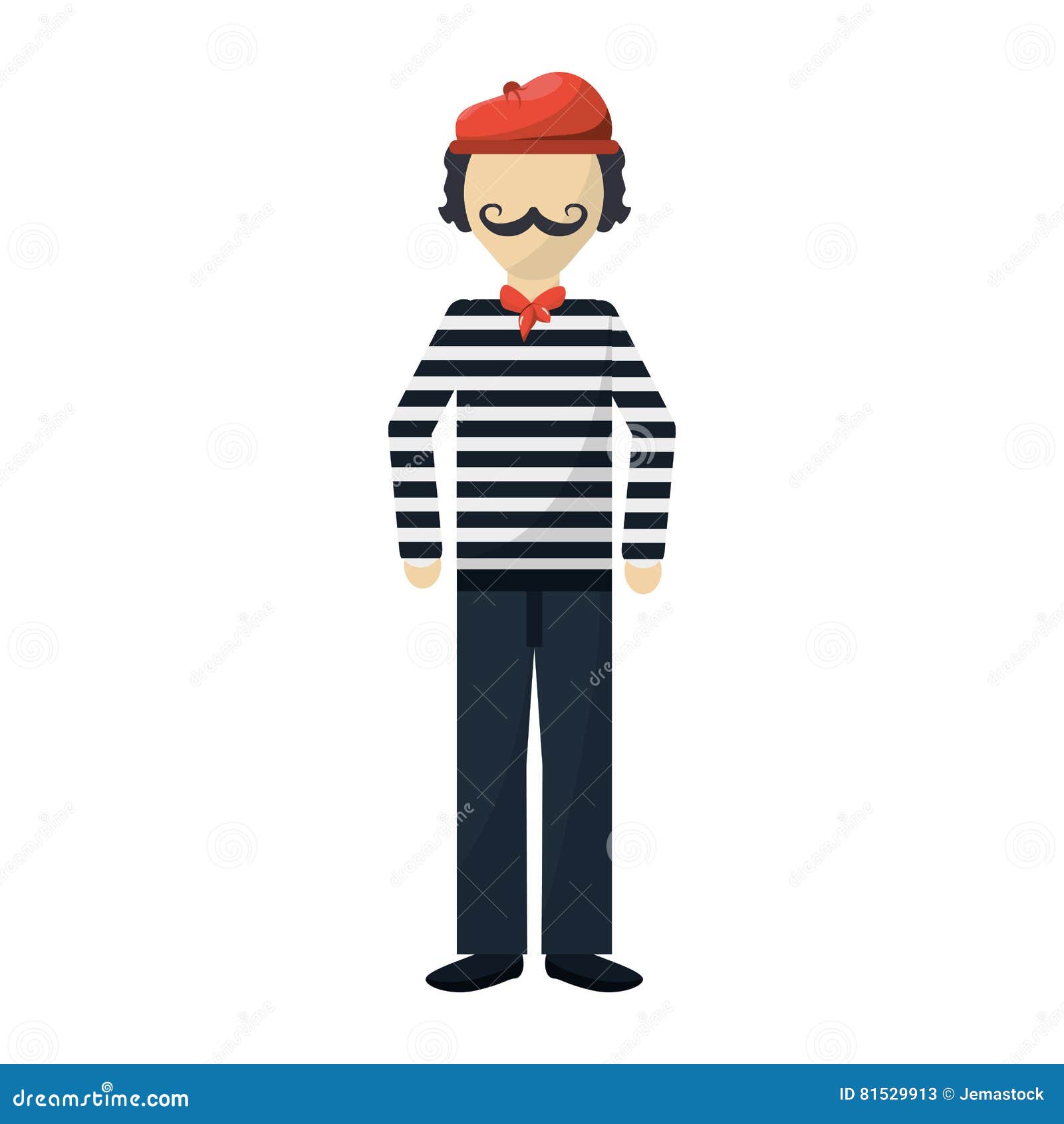 Frenchman Character Cartoon Stock Vector - Illustration of background ...