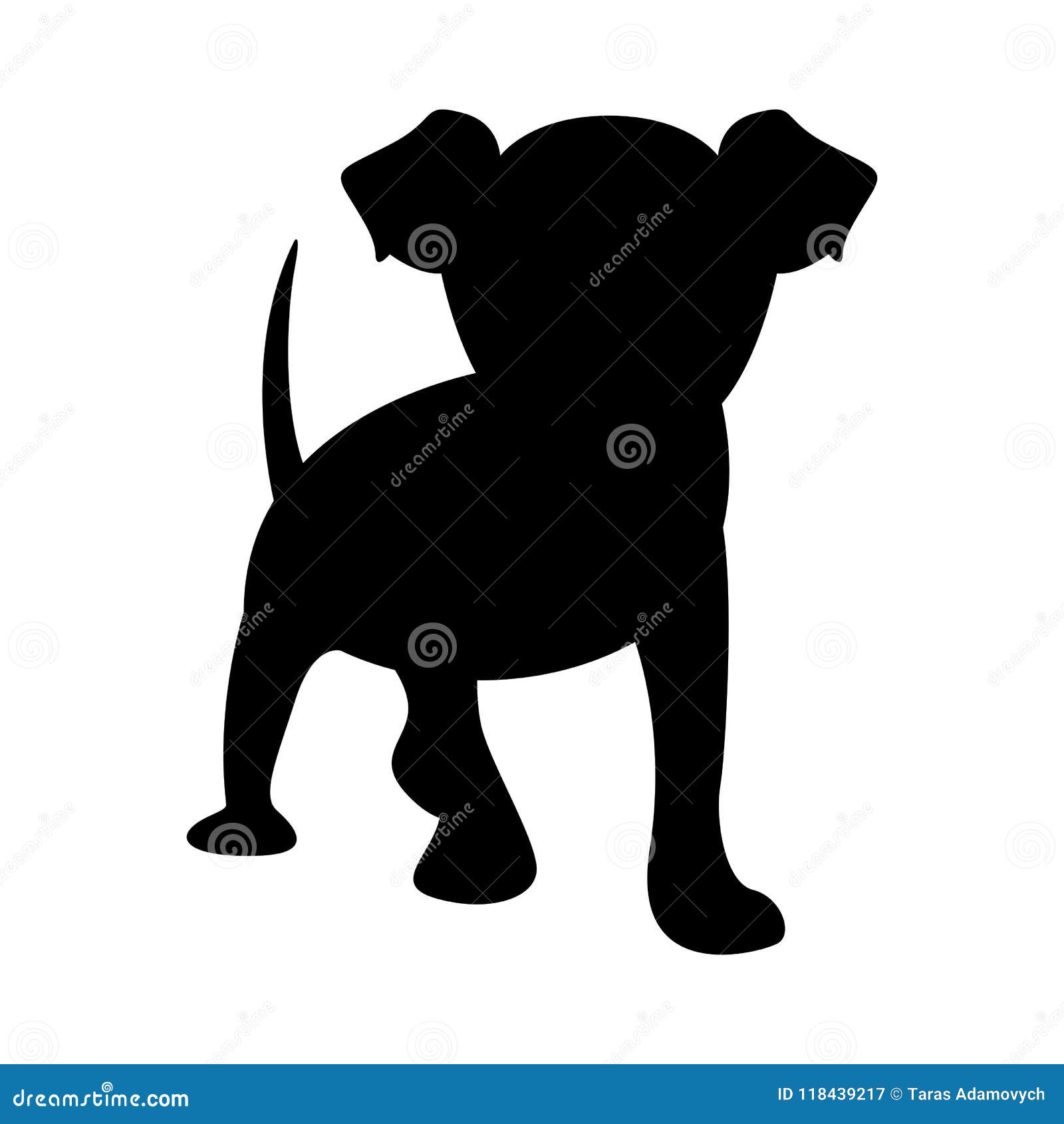 Frente De La Silueta Del Negro Del Ejemplo Del Vector Del Perrito Del ...
