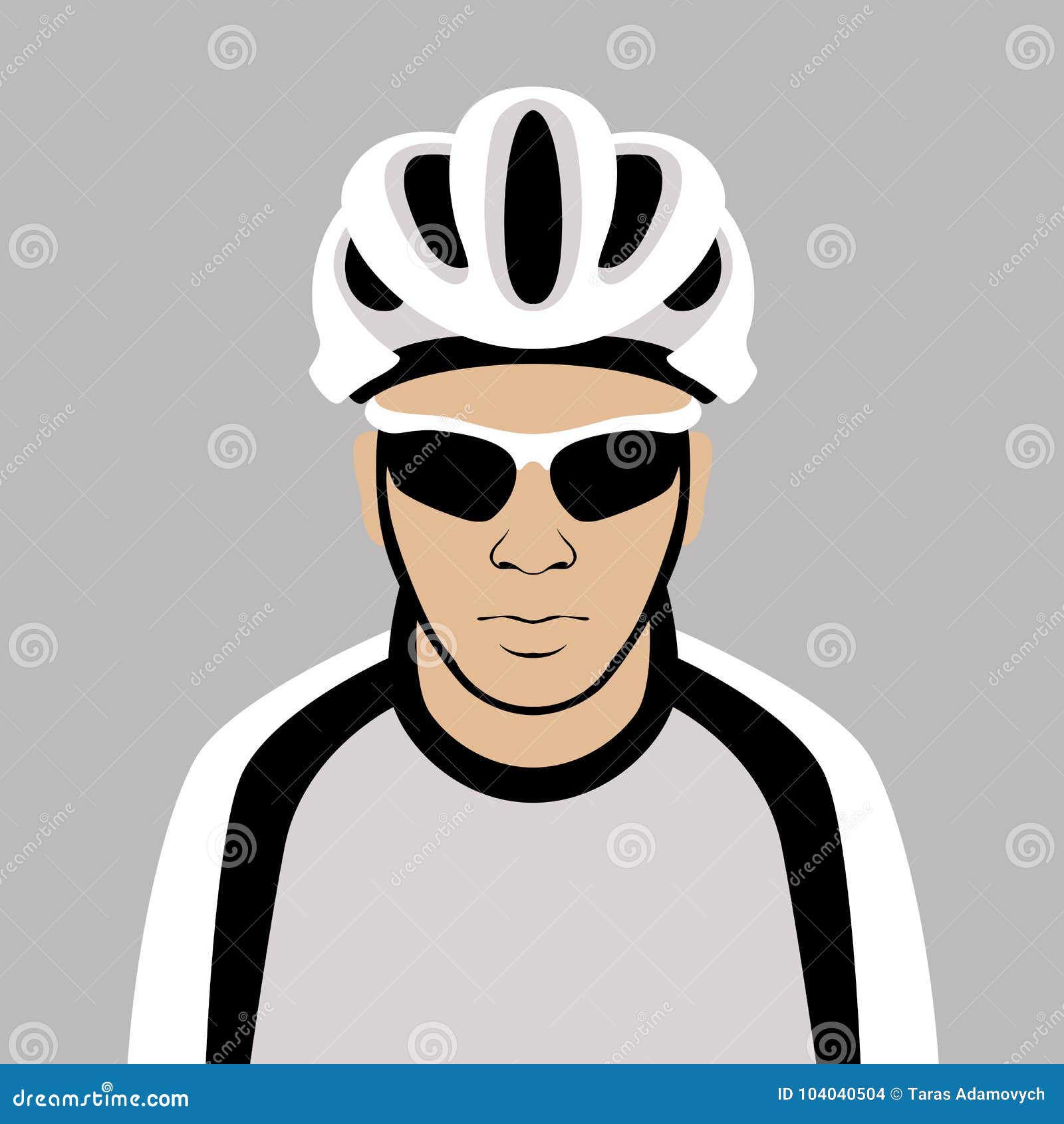 Frente Plano Del Estilo Del Ejemplo Principal Del Vector Del Ciclista ...