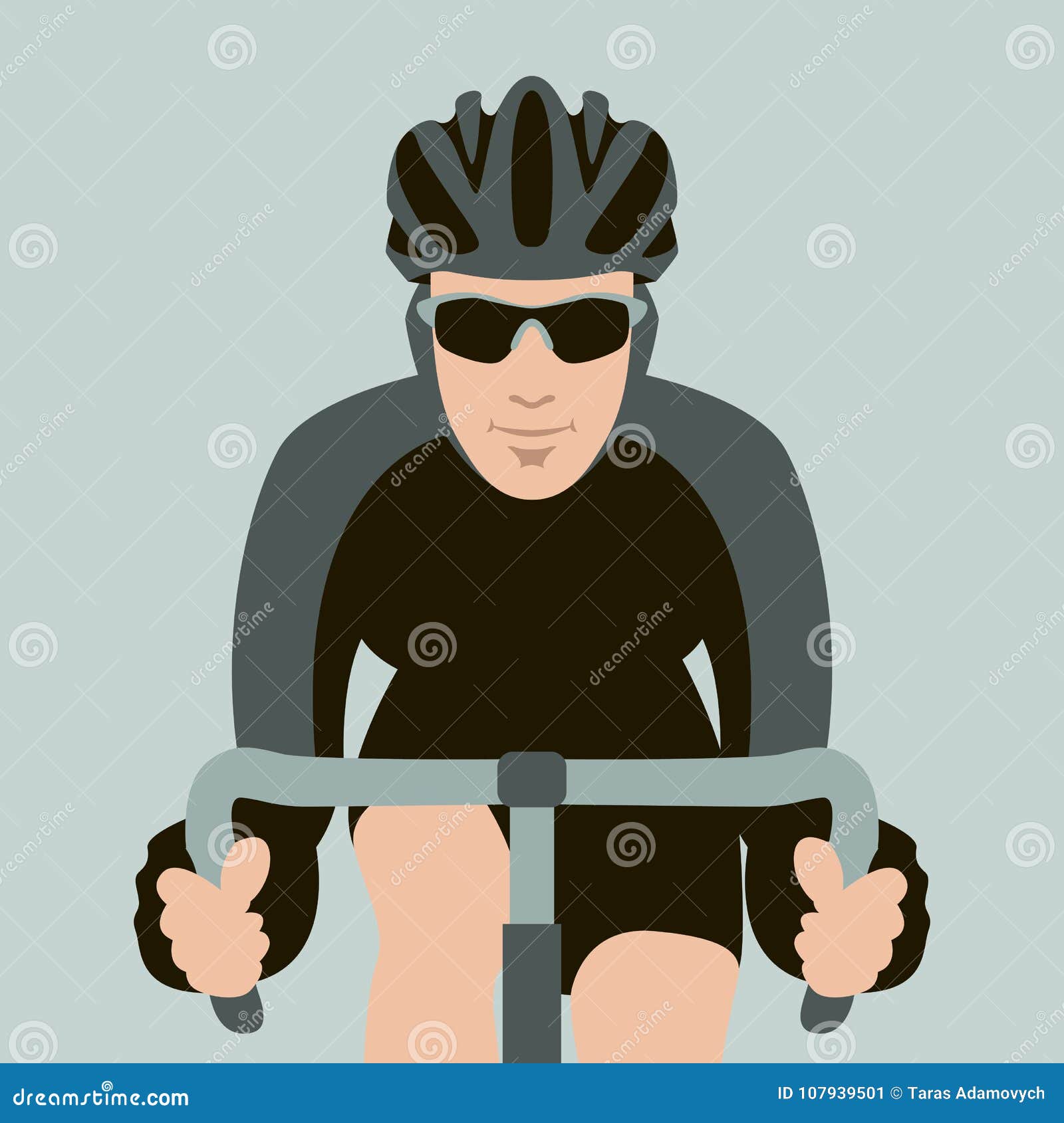 Frente Plano Del Estilo Del Ejemplo Del Vector De La Cara Del Ciclista ...