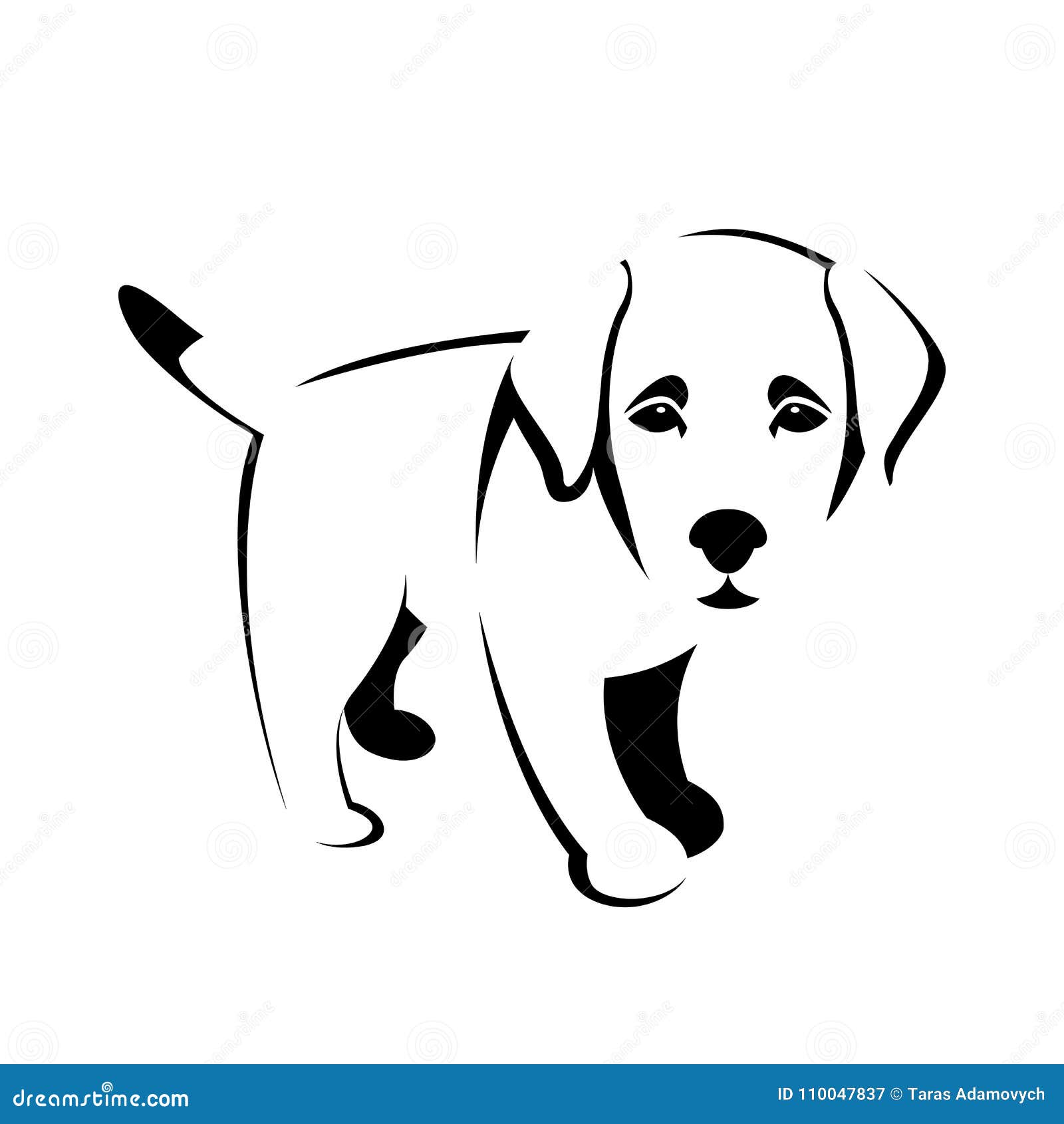 Frente Plano Del Estilo Del Ejemplo Del Vector Del Perrito Del Perro ...