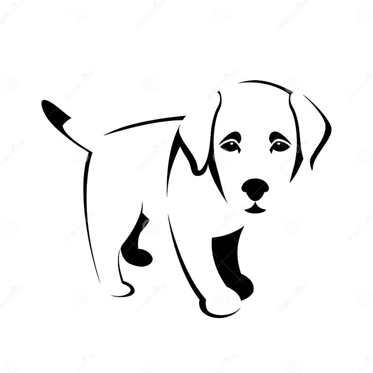 Frente Plano Del Estilo Del Ejemplo Del Vector Del Perrito Del Perro ...