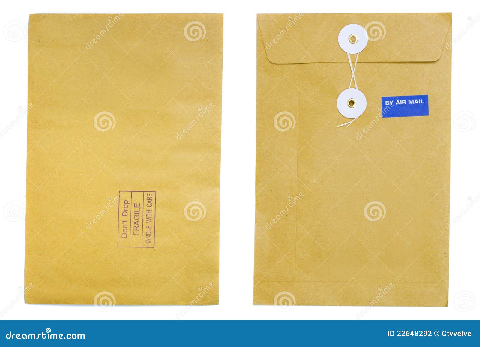 Frente Y Parte Posterior Del Sobre De Brown Foto de archivo - Imagen de ...