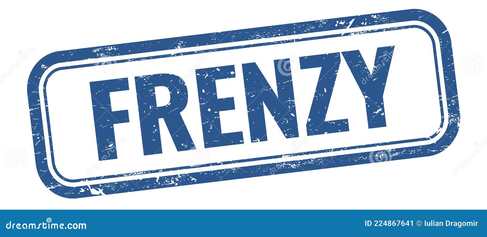 FRENZY Text on Blue Grungy Vintage Stamp Stock Illustration ...
