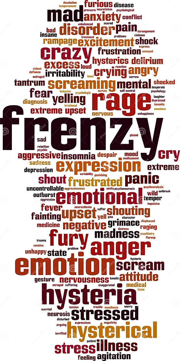 Frenzy word cloud stock vector. Illustration of delirium - 161114813